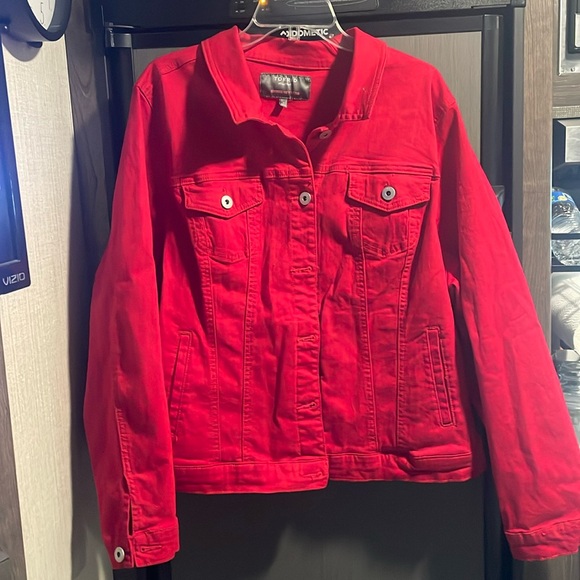 torrid | Jackets & Coats | Torrid Red Denim Jacket Gc | Poshmark